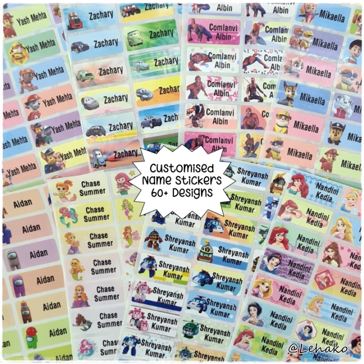 🇸🇬 Fast Shipping ★ Customised Name Sticker Children Stickers Kids ...