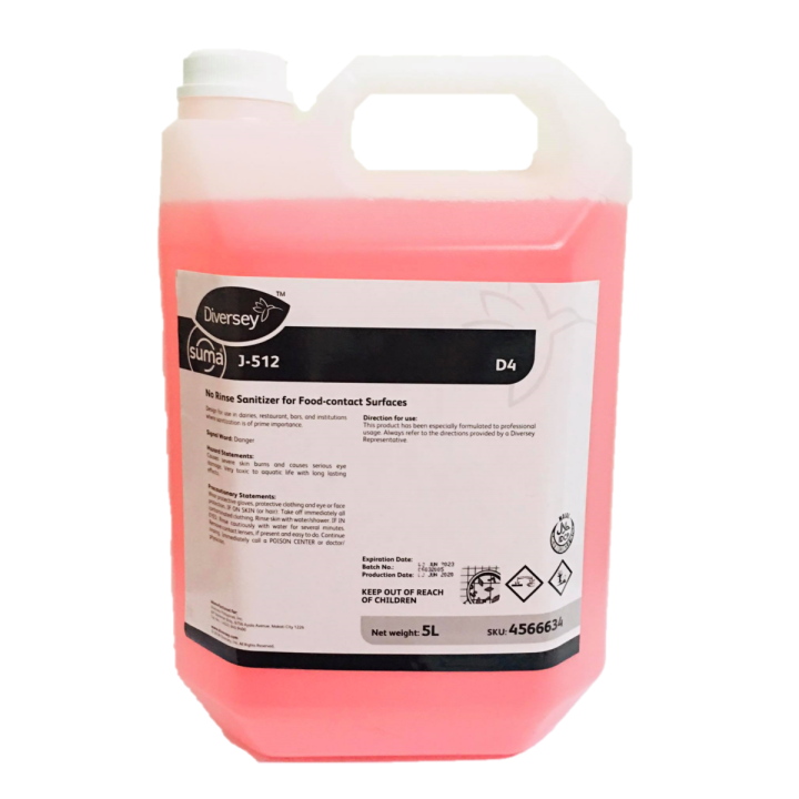 J-512 Sanitizer, Food Contact (Diversey) 5 liters | Lazada PH
