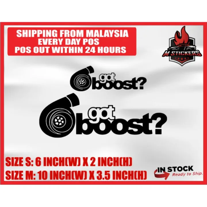TURBO GOT BOOST CAR STICKER MYVI AXIA BEZZA ALZA HONDA PROTON PERODUA ...
