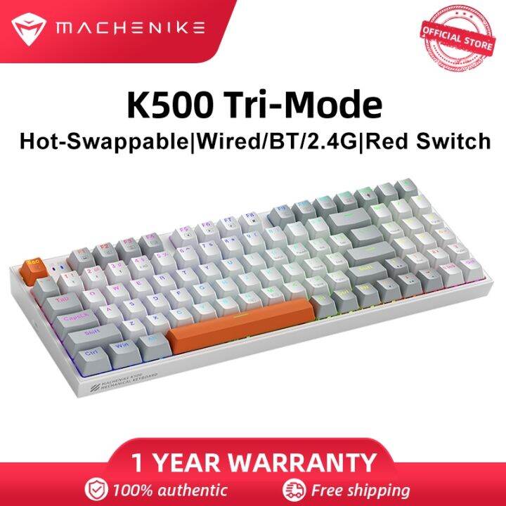 Machenike Tri-Mode Mechanical Keyboard 2.4G Swappable K500 | Lazada PH