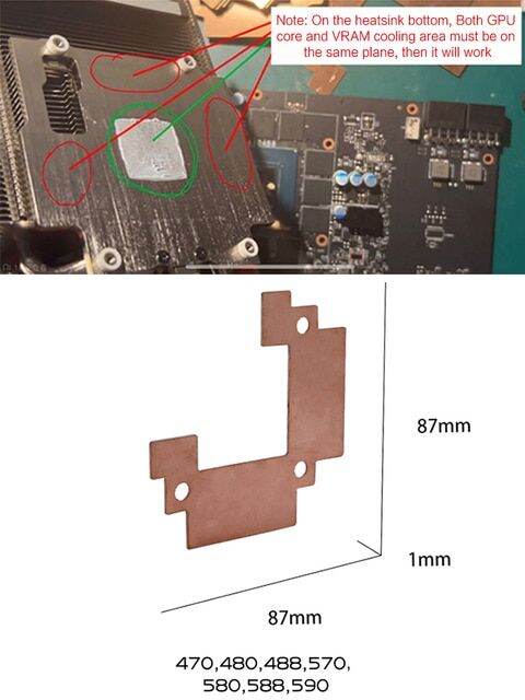 GPU VRAM Thermal Pad Copper Heatsink Miner Graphics Card Best Cooling ...