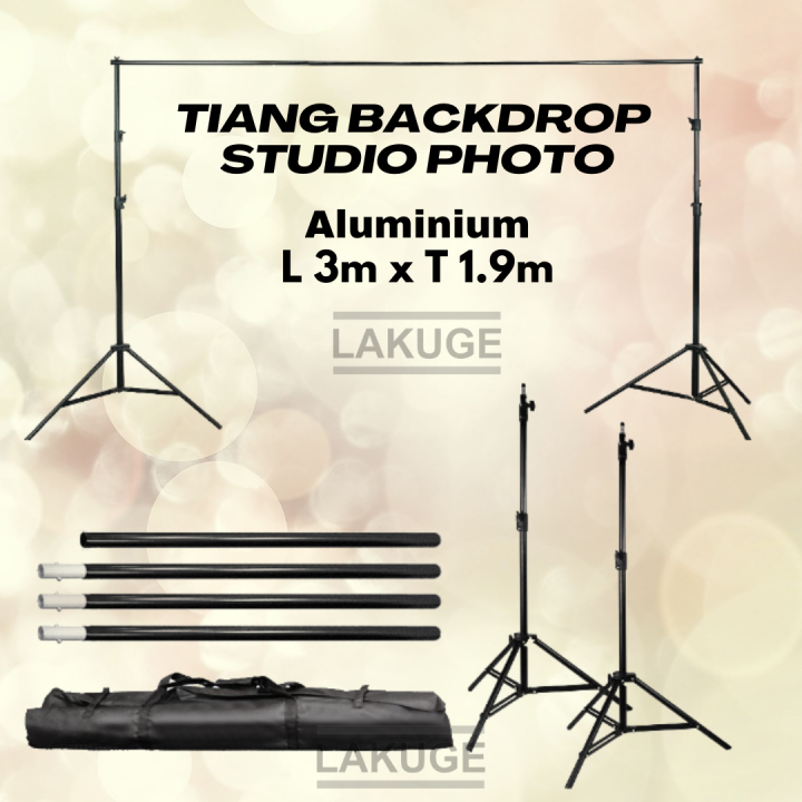 Bracket Stand Backdrop Untuk Foto Studio Backdrop Tiang 190 x 300 cm | Lazada Indonesia