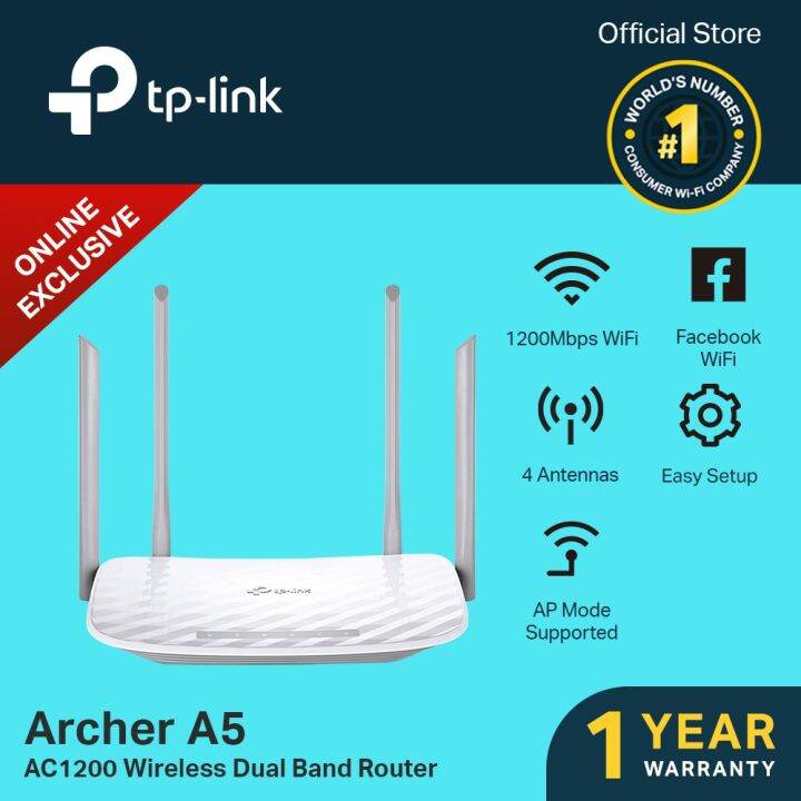 TP-Link ARCHER A5 AC1200 Wireless Dual Band Router 2.4Ghz & 5Ghz WiFi ...