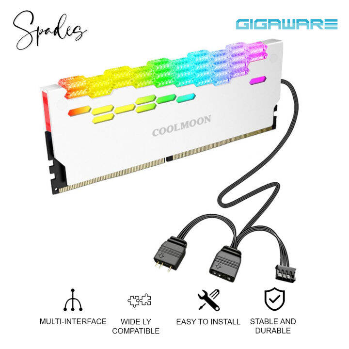 Gigaware COOLMOON RA-2 ARGB RAM Cooler 5V ARGB Memory Heatsink Module ...