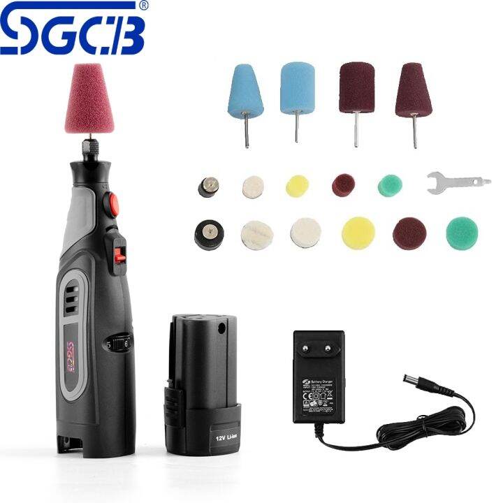 【LZ】♞ SGCB 20Pcs Mini Detail Polisher Kit Cordless Rotary Tool 12V Li ...