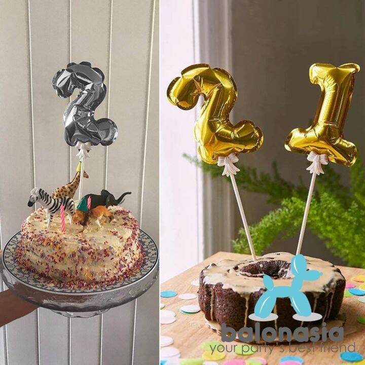 Balonasia Cake Topper Angka Foil SILVER | Lazada Indonesia