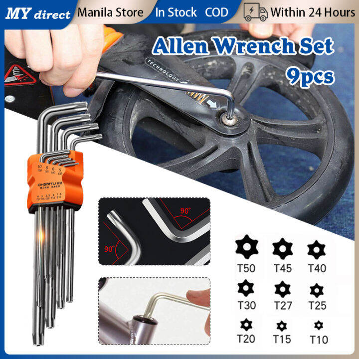 9PCS Universal Double-End Allen Wrench L Type Set Screwdriver Long Arm ...