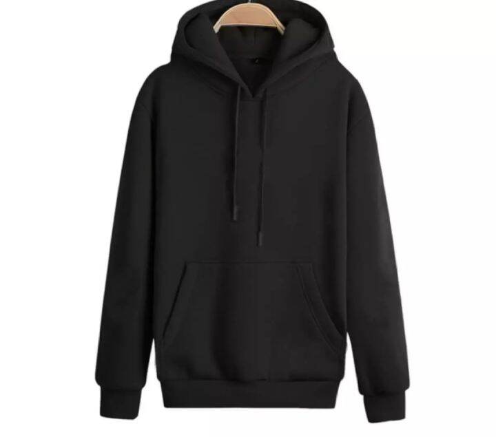 Jaket Sweater Hoodie Hitam Polos | Lazada Indonesia