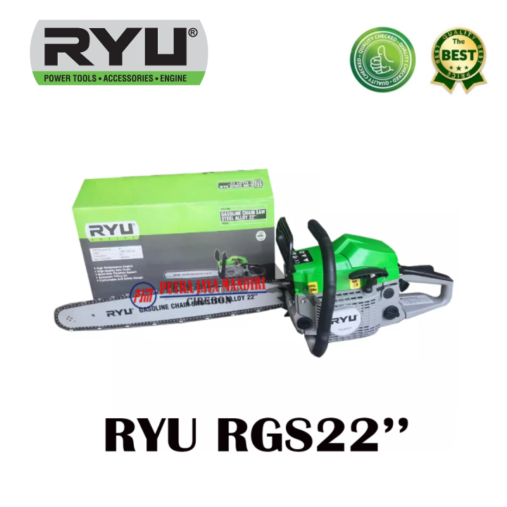 Ryu Gasoline Chainsaw RGS 22 / Gergaji Mesin Potong Kayu / Mesin ...