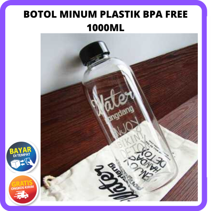 Botol Minum Ukuran 1000 ml / Bahan Palsatik PBA Aman Digunakan / Botol ...