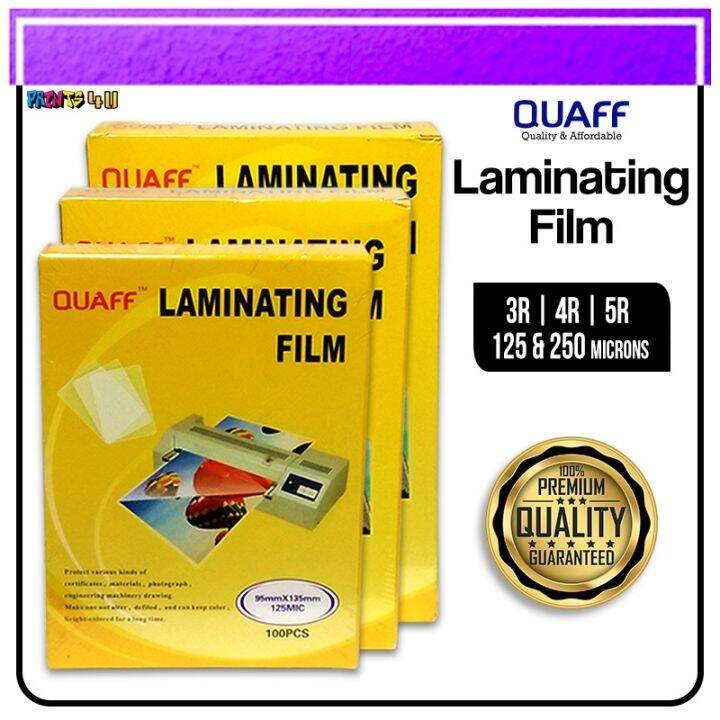 3r 4r 5r Size Quaff Laminating Film 125 Micron 250 Hot Lamination ...