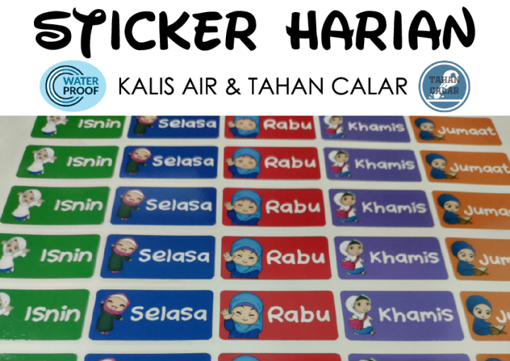 Sticker Hari Sekolah Jenis PVC Quality [ Sticker Waterproof / Sticker ...