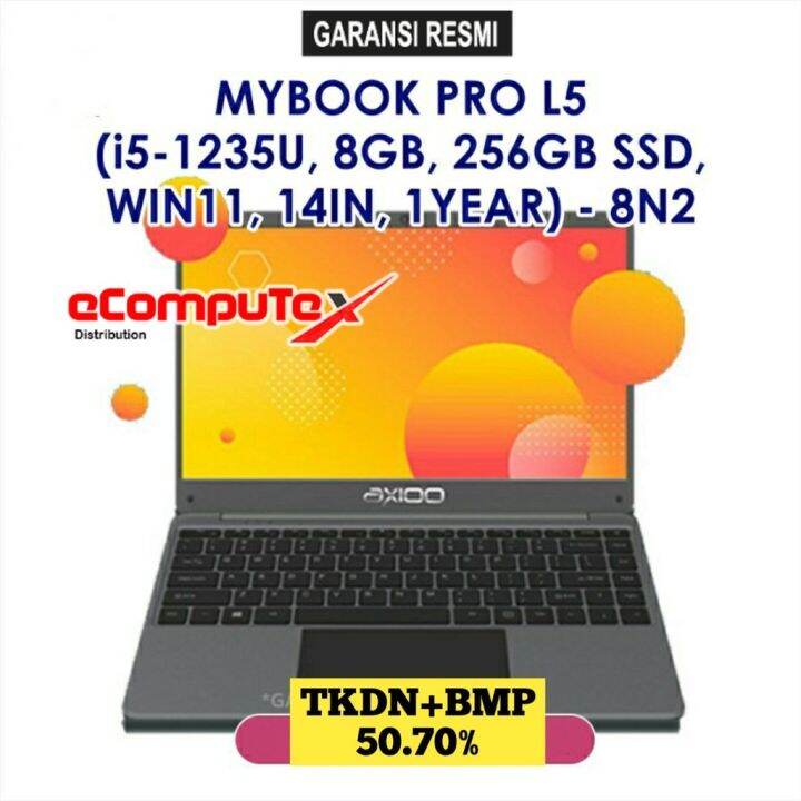 NOTEBOOK AXIOO MYBOOK PRO L5 (8N2) RAM 8GB/ 256GB SSD NVME CORE i5 WIN11 UK 14" TKDN GARANSI ...