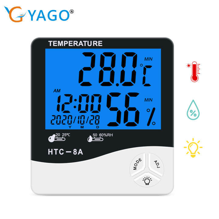 RCYAGO HTC-8A LCD Digital Temperature Hygrometer Indoor Outdoor ... RCYAGO HTC-8A LCD Digital Temperature Hygrometer Indoor Outdoor ...