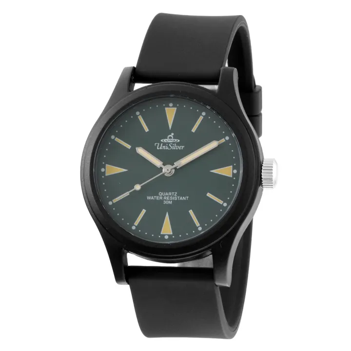 UniSilver TIME SURGE SATOR Men's Large Analog Dark Green /Black Rubber ...