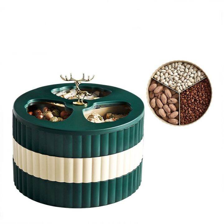 Best Seller MULTI-LAYER FRUIT STORAGE TRAY with LID | Rotatable Snack ...
