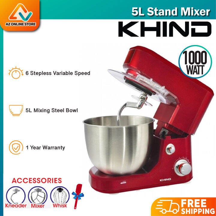 KHIND 1000W 5.0L Stand Mixer SM506P SM506P | Lazada