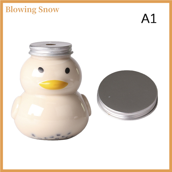 Blowing 500ml Transparent Bottles Cute Duck Shape Disposable Drink ...
