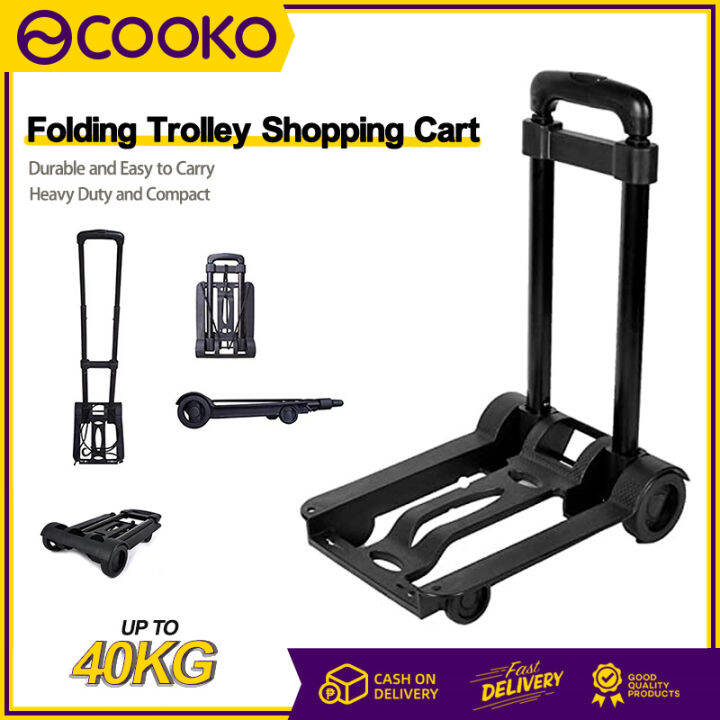 Portable Load 40kg Hand Cart Portable Folding Trolley for Luggage ...