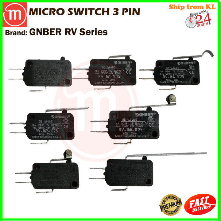 GNBER MICRO SWITCH 3PIN RV SERIES FOR ELECTRONIC | Lazada