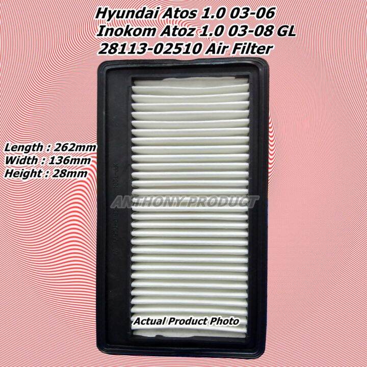 Inokom Atoz, Hyundai Atos 28113-02510 replacement Air Filter | Lazada