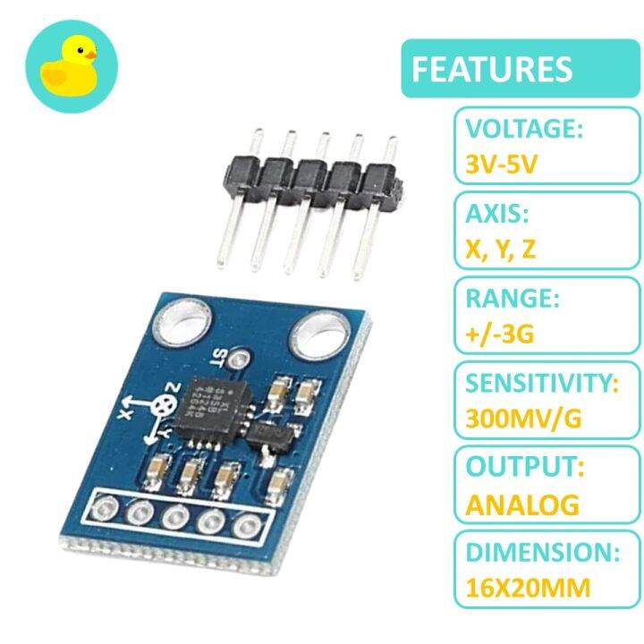 Gy 61 Adxl335 Accelerometer Sensor Module Lazada