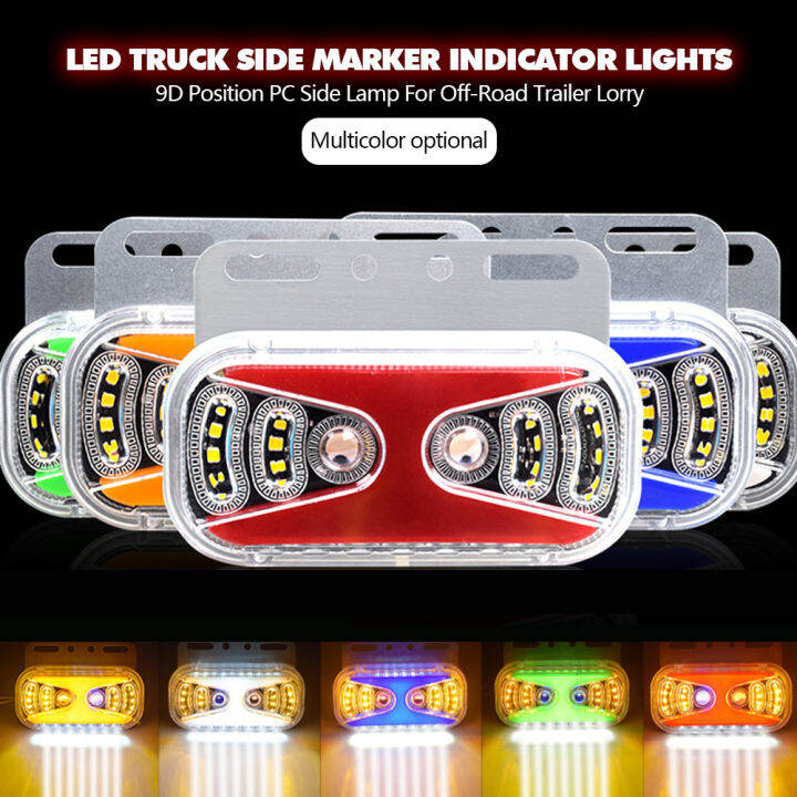 Racingcar 24V 23LED Truck Side Marker Indicator Lights 9D Position PC ...