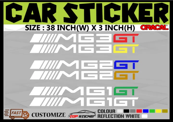 PERODUA MYVI WINDSCREEN STICKERS KERETA STICKERS MG1 GT MG2 GT MG3 GT ...
