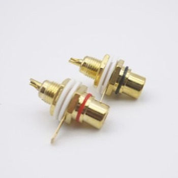 Gold Plated RCA Female Socket Chassis Panel Mount Adapter Connector ...