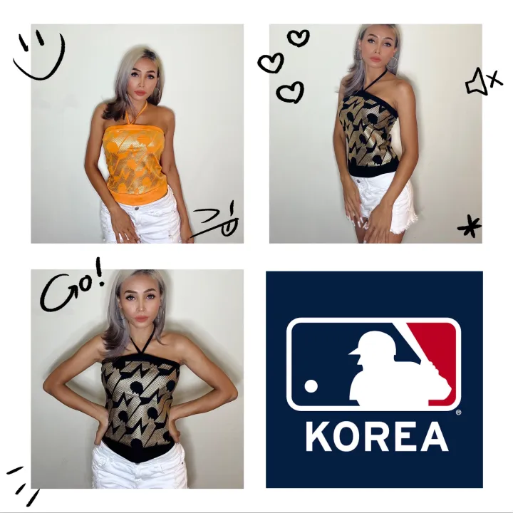MLB Halter Neck Top MLB logo เสื้อเกาะอก เสื้อคล้องคอ เสื้อเซ็กซี่ ...