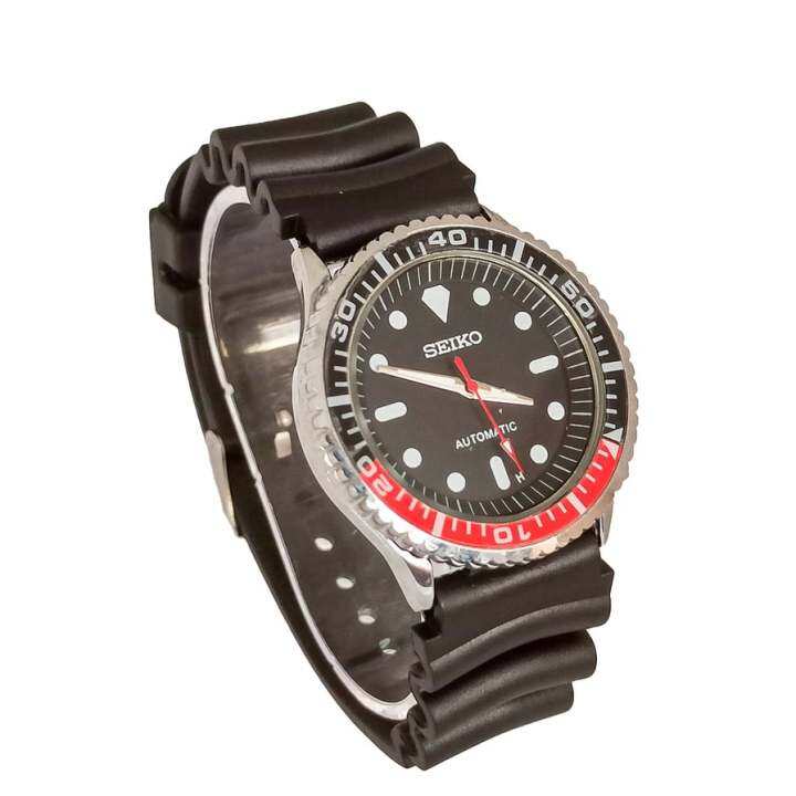 Seiko Diver's 21 Jewels Rubber Red And Black Resin Band Watches | Lazada PH