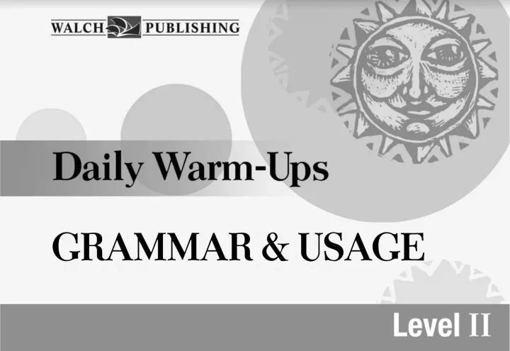 Daily Warm-Ups | Grammar and Usage | Level II Worksheets | Lazada PH