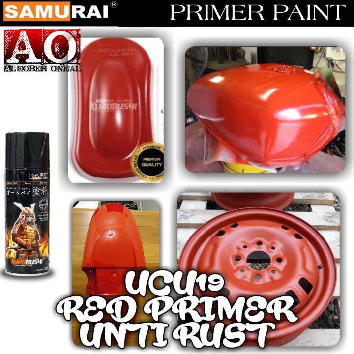 SAMURAI Spray Paint UCU19 Red Primer Oxide Unti Rust Metal and Iron ...
