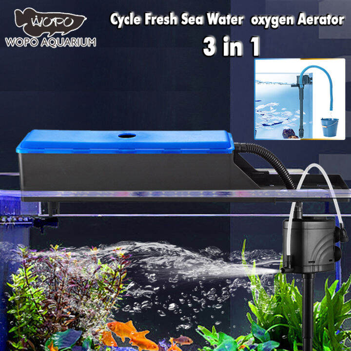 Aquarium 3 in 1 Top Overhead Filter 18W For 10-20 Gallons Pump Cycle ...