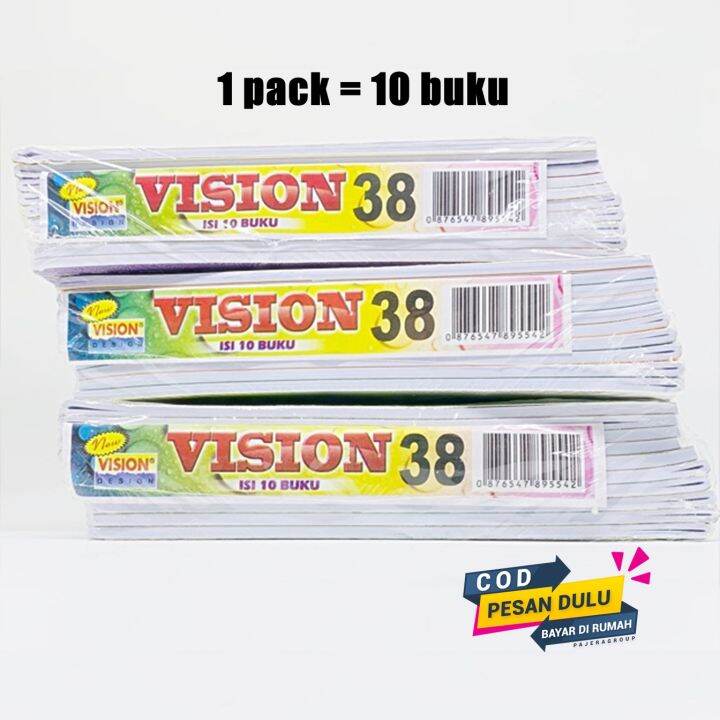 1 PACK = 10 BUKU Buku Tulis VISION 38 Lembar VISION Ukuran 16cm x 21cm | Lazada Indonesia
