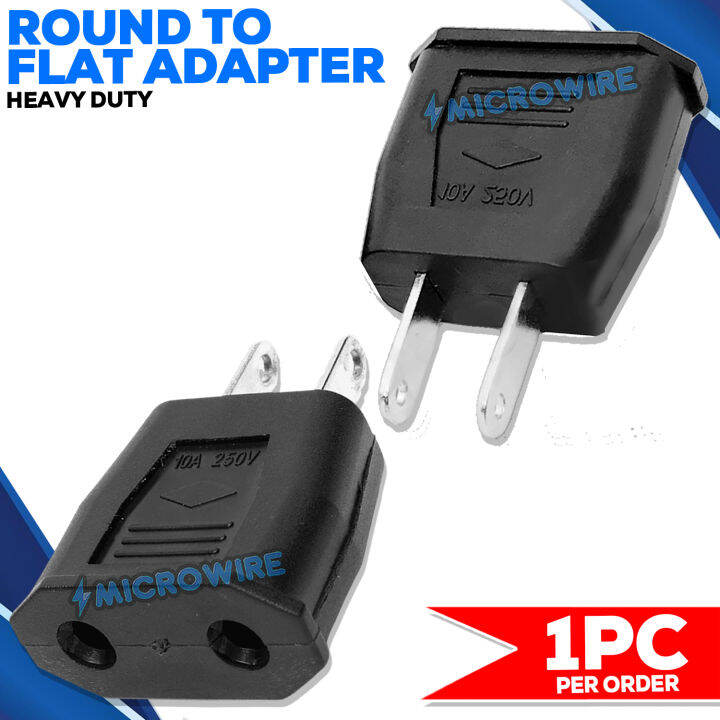Round To Flat AC Plug Adapter | Lazada PH