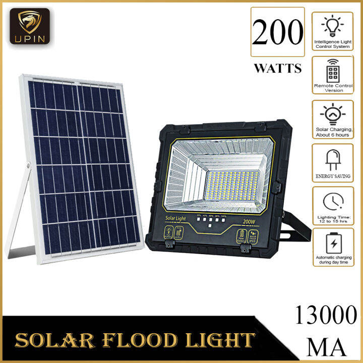 5 years warranty UPIN 200W Solar LED Waterproof Remote Controlled Solar ...