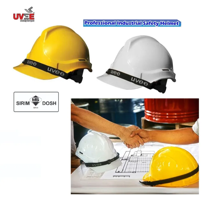 Uvee 904 SIRIM Approved Industrial Safety Helmet (White / Yellow) | Lazada