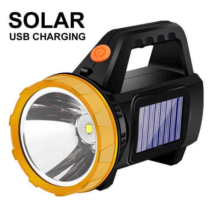 Solar searchlight flashlight rechargeable heavyduty original flashlight ...