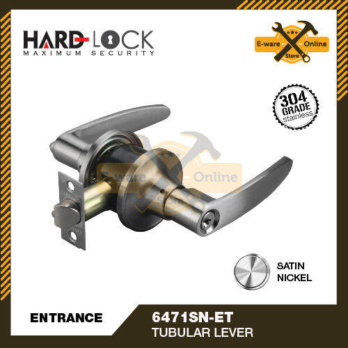 Hard Lock 6491 Stainless Steel Tubular Lever Door Lock Set with Keys ...