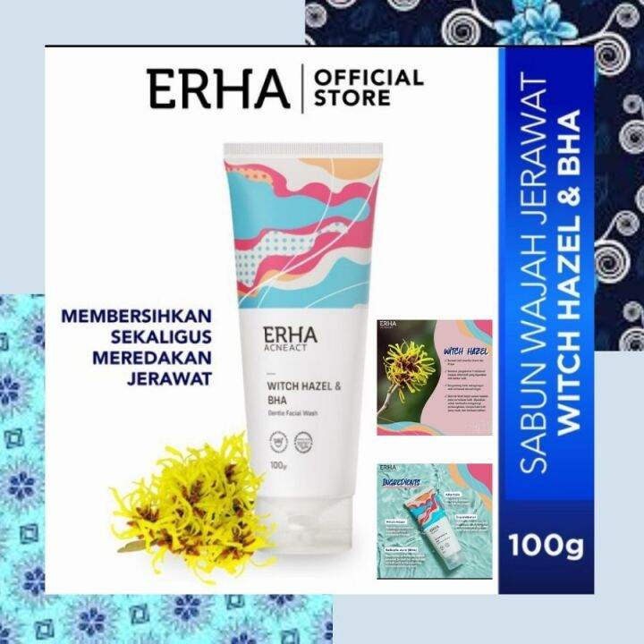erha acneact whit hazel n BHA facial wash 100gr-erha original | Lazada Indonesia