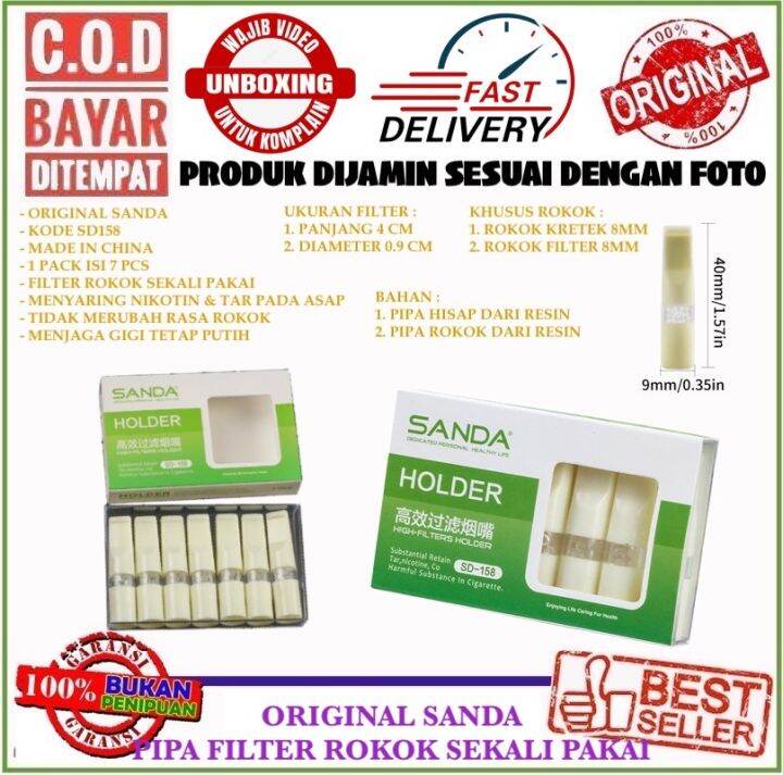 PEROKOK SEHAT PIPE HOLDER ISI 7 PIPA FILTER SARINGAN ASAP SEKALI PAKAI ...