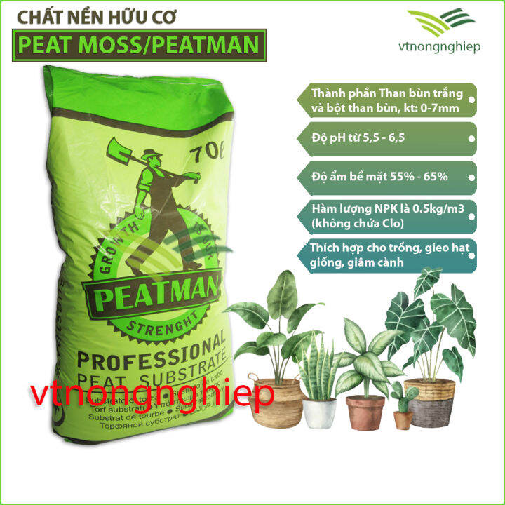 1kg PEATMOSS PEATMAN, chiết lẻ từ bao, rêu than bùn, giá thể hữu cơ ươm ...