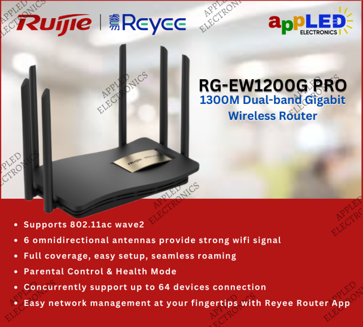 RUIJIE RG-EW1200G PRO 1300M Dual-band Gigabit Wireless Router | Lazada PH