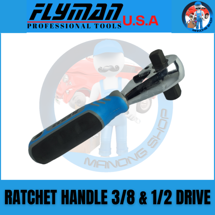 Manong Shop Flyman Back To Back Ratchet With Rubberized Handle 3/8 And 1/2 Drive Heavy Duty ...