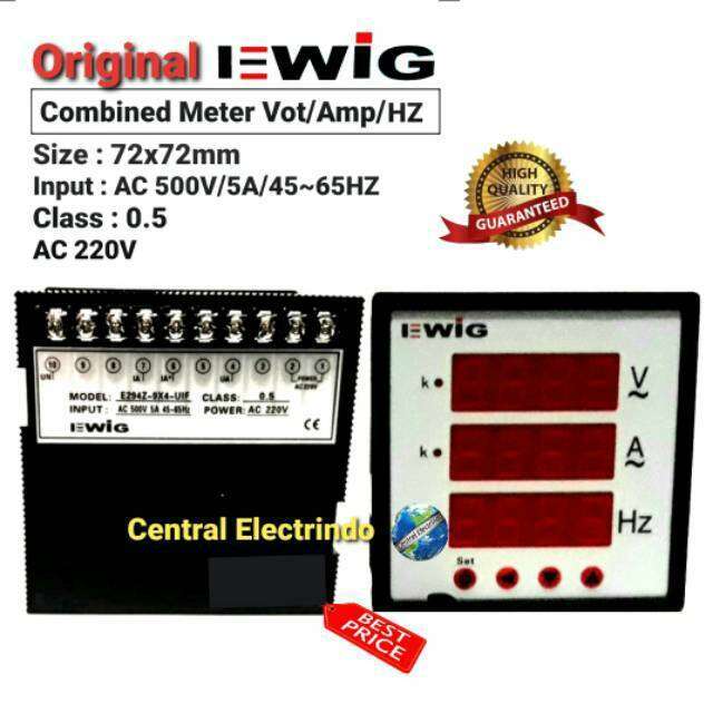 Volt Ampere HZ Meter Digital Combined Meter 72x72mm EWIG. | Lazada ...