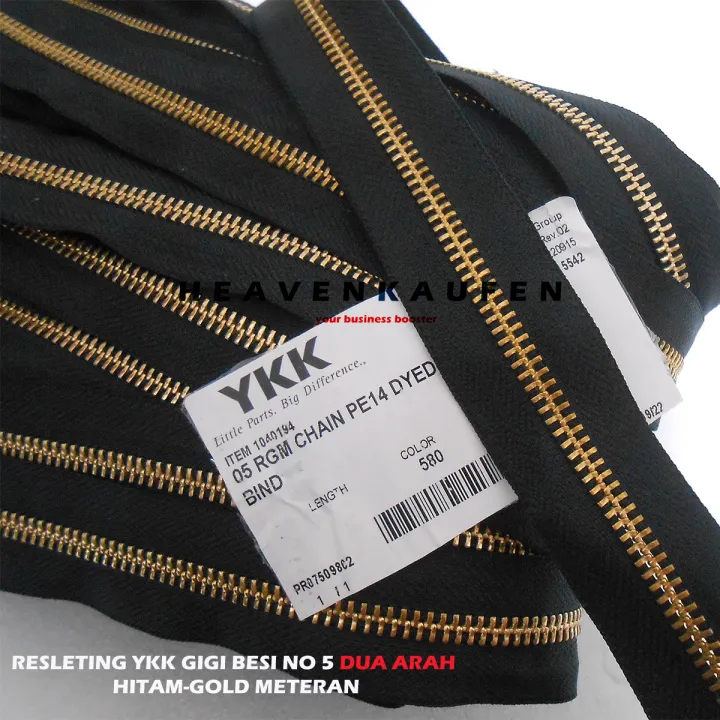 Resleting Zipper YKK Dua Arah Two Way Zipper Bisa Untuk Dua Kepala Type Gigi Besi Nomor 5 Hitam ...