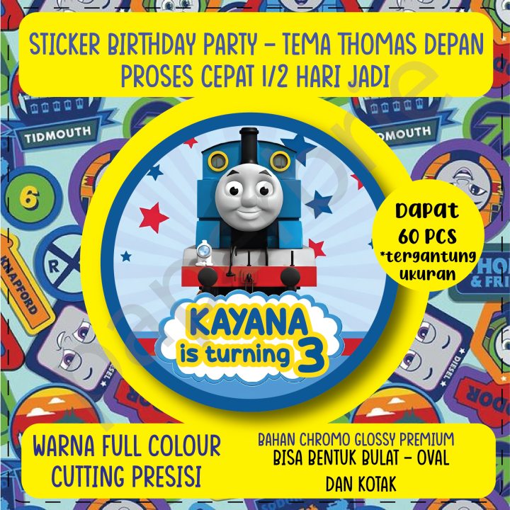 label stiker THOMAS DEPAN Ulang Tahun Anak - sticker birthday party ...
