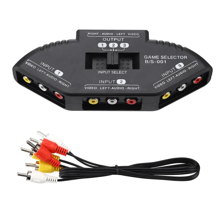 3-Way Audio / Video RCA Switch Selector / Splitter Box & AV | Lazada PH