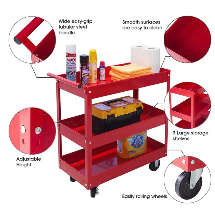 Trolley trolly troli bengkel lemari rak kerja perkakas tools | Lazada ...